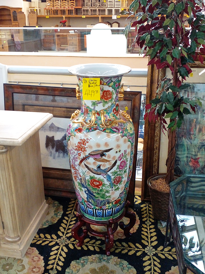 This ornate vase isn't just decorative&mdash;it's a conversation with history. Someone paid hundreds for this beauty, but you might snag it for pocket change.