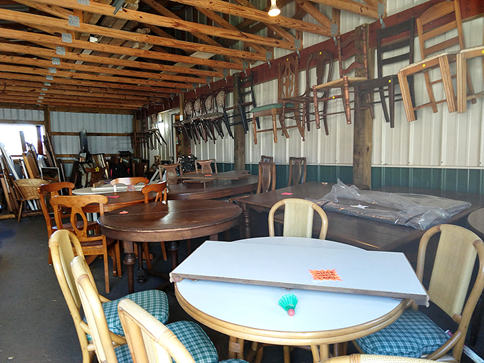 Dining tables that have hosted countless family meals now wait for new conversations and memories to unfold around them.