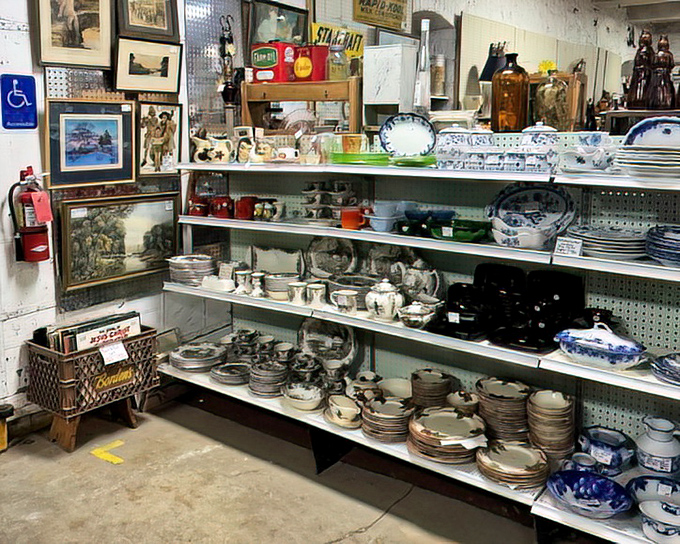Blue and white china heaven! Grandma's prized dinnerware collection has nothing on this display that would make any collector weak at the knees.