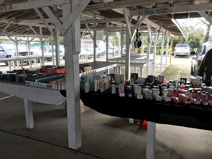 Perfume and beauty products lined up with military precision&mdash;because looking good and smelling nice shouldn't require taking out a second mortgage.