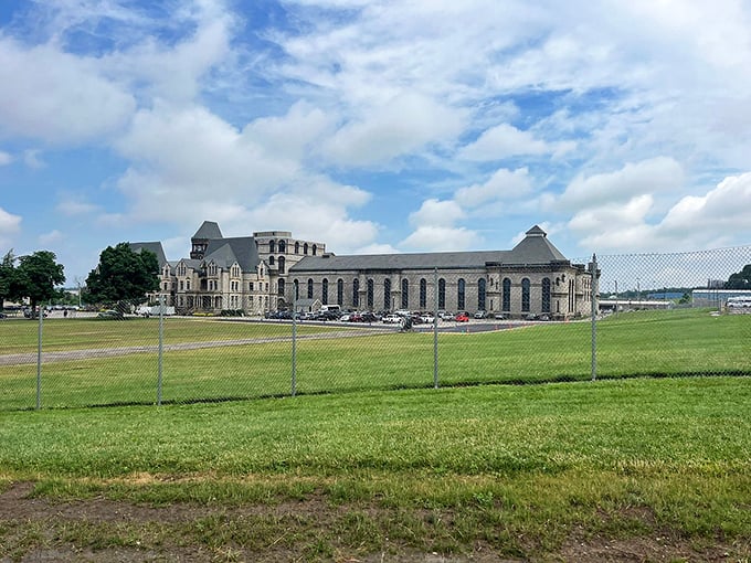 From a distance, you'd think it was an elite university or grand estate. The reformatory's sprawling grounds belie the confined spaces within.