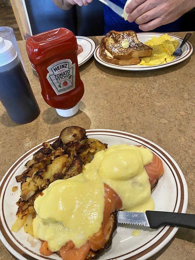 Eggs Benedict that makes you question all other breakfast choices. That hollandaise blanket is the comforter your breakfast has been dreaming about.