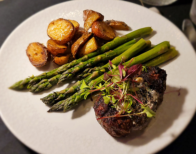 This perfectly seared filet mignon with roasted potatoes and asparagus isn't just dinner&mdash;it's what food dreams are made of.