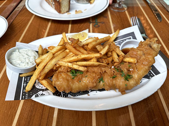 Fish and chips that would make a British pub jealous&mdash;crispy, golden perfection with fries that deserve their own fan club.