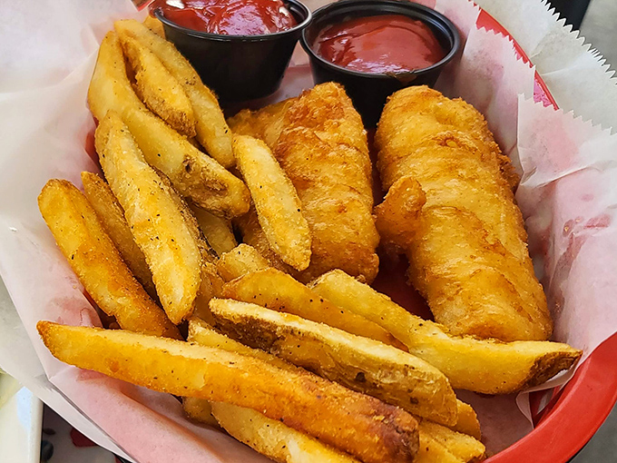 Golden-battered fish that shatters with each bite, paired with hand-cut fries that could make a Brit homesick. Simplicity done spectacularly.