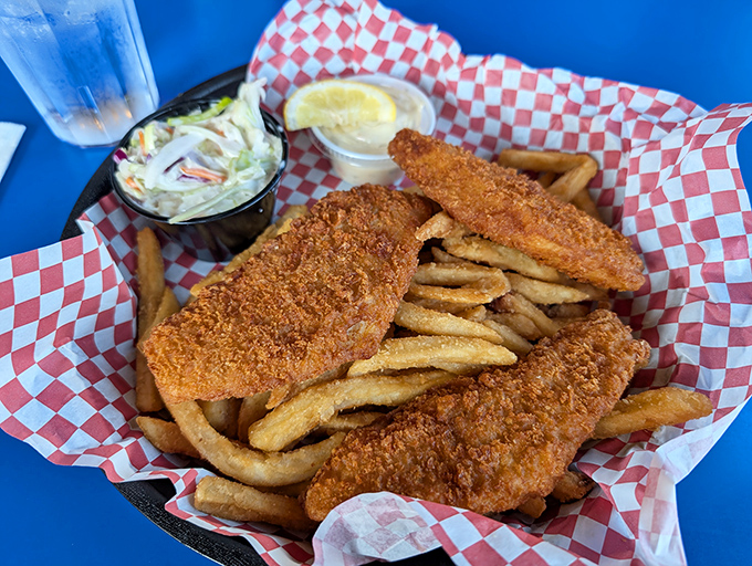 Golden-battered fish that shatters with each bite, paired with fries that could make a Frenchman weep. Lake Superior's bounty never looked so appetizing.