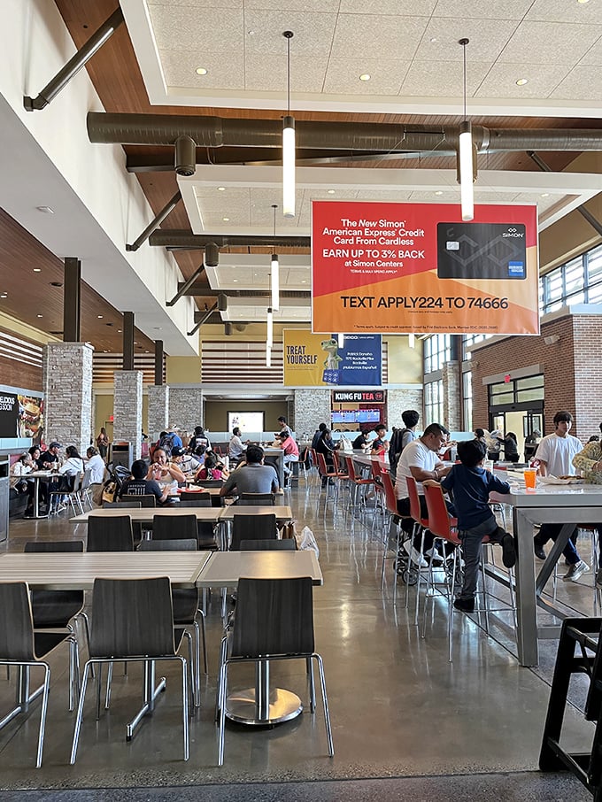 The food court buzzes with the energy of shoppers refueling for round two&mdash;a strategic pit stop in the marathon of markdown hunting.