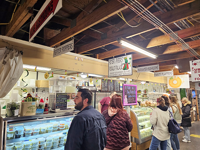 Peter Piper's pickle palace draws a crowd! Nothing complements a day of bargain hunting like artisanal treats.