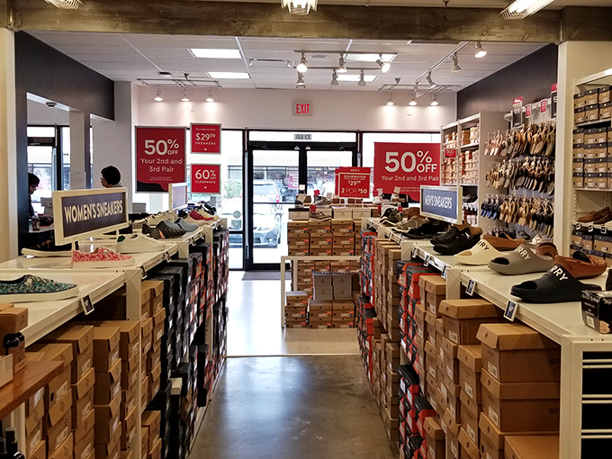 Red sale signs everywhere create a visual symphony that makes every bargain hunter's heart skip a beat.