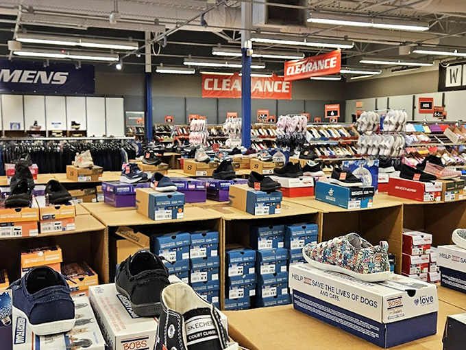 Shoe heaven exists, and it's in the clearance section. Rows of discounted footwear just waiting to find their Cinderella moment.