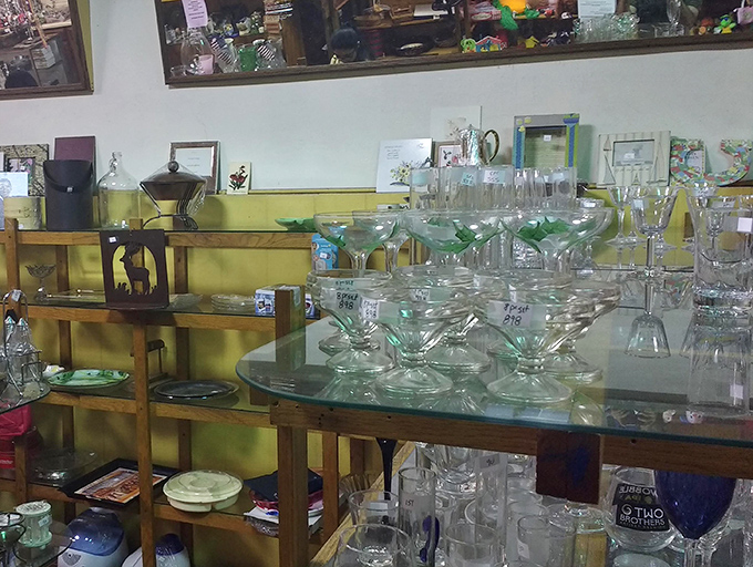 Crystal and glassware gleam under the lights like an elegant dinner party waiting to happen&mdash;at prices that won't shatter your budget.