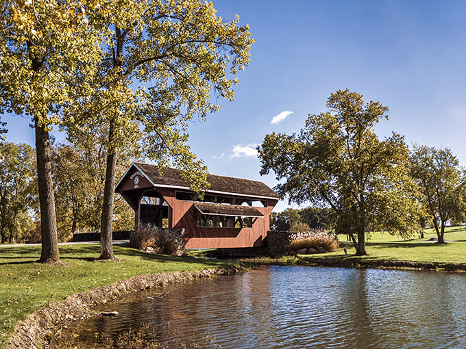 This isn't just any covered bridge&mdash;it's Middlebury's time machine, connecting today's visitors with yesterday's craftsmanship over tranquil waters.