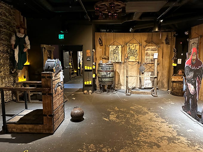 The descent into darkness begins with this macabre stairway. Those skull-lined walls aren't saying "welcome home"&mdash;they're saying "abandon all hope."