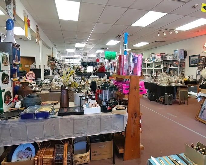 Wall-to-wall merchandise creates a retail maze that makes department stores look positively minimalist by comparison.