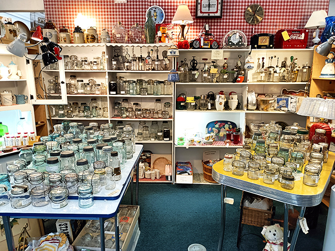 Mason jar heaven! Before they became hipster drinking vessels, these sturdy containers preserved summer's bounty for generations of practical Floridians.