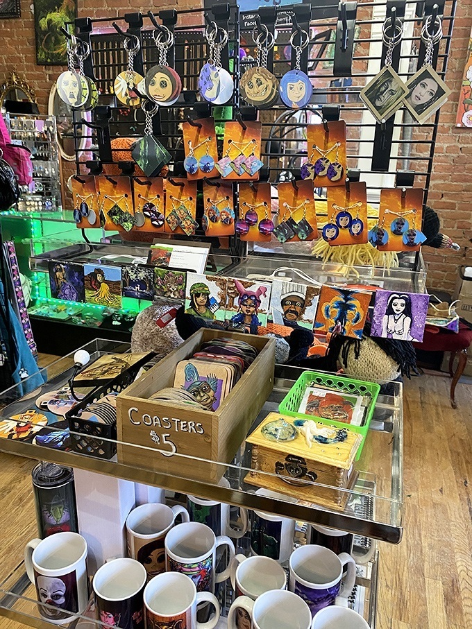 Tiny treasures with massive personality—these handcrafted keychains and coasters turn everyday accessories into conversation pieces. The moon-phase designs are particularly enchanting.