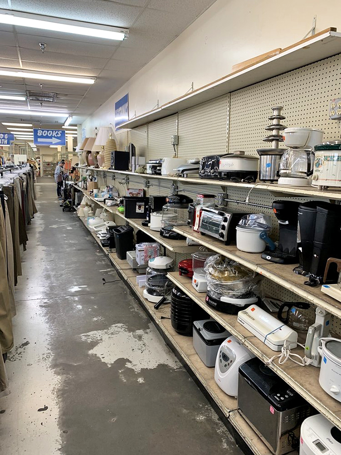 Kitchen appliance heaven! From bread makers to slow cookers, this aisle has everything except someone to wash the dishes afterward.