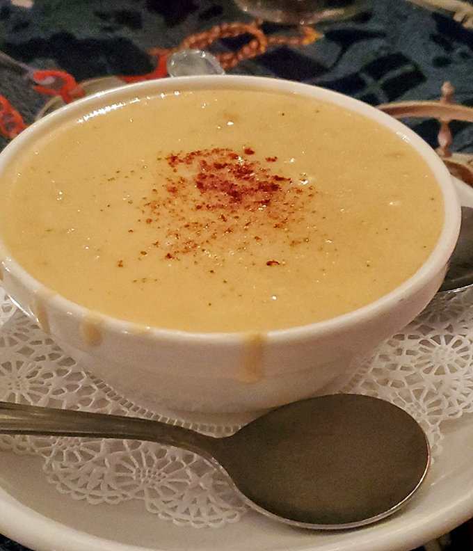 This isn't just clam chowder; it's a creamy ocean symphony in a bowl. That sprinkle of paprika on top? The conductor's final flourish.