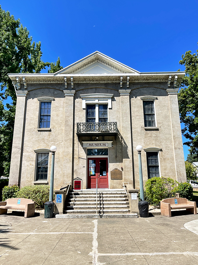 The historic Lakeport Museum stands proudly as the town's memory keeper, its classical architecture a reminder of California's rich past.