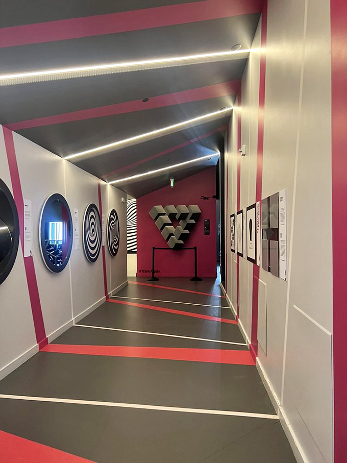 Perspective-bending hallways make you question your spatial awareness. Is it getting smaller, or are you getting larger? The answer is... yes.