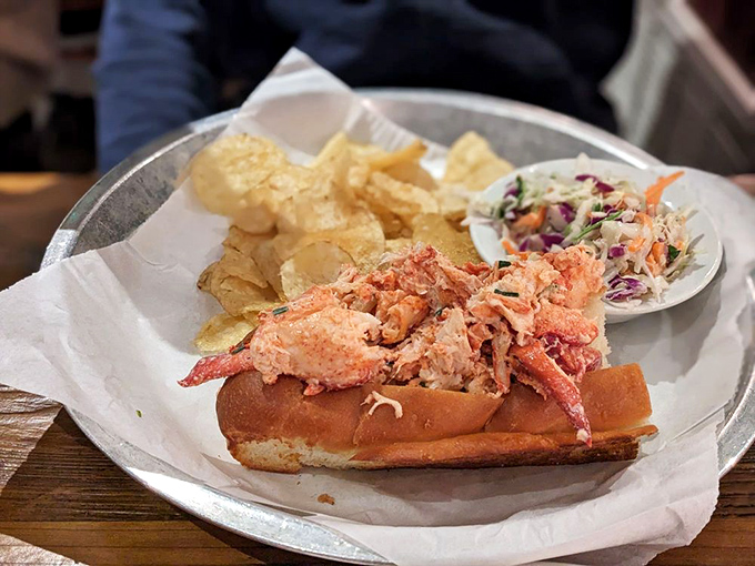 The famous lobster roll in all its glory&mdash;sweet meat barely dressed, nestled in a buttery roll. Simplicity that makes you wonder why anyone would complicate seafood.