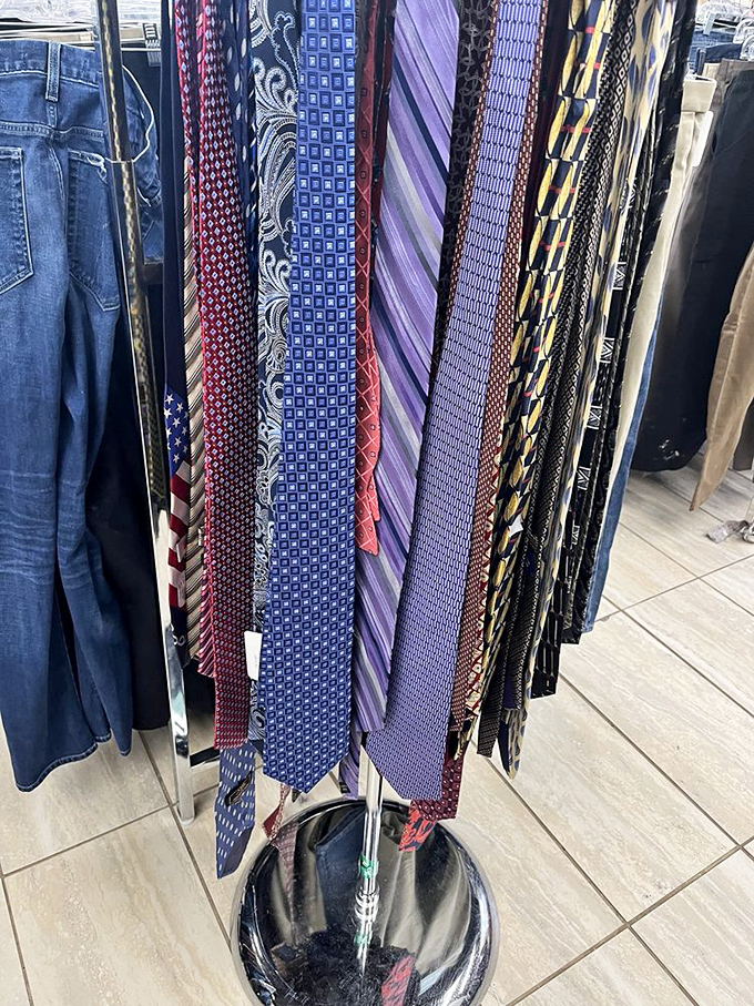 Neckties galore! Because somewhere in this colorful fabric forest is the perfect silk companion for that job interview or cousin's wedding.