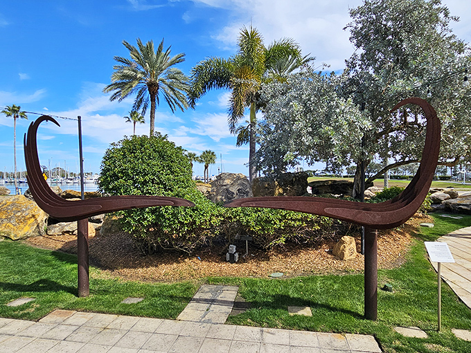 That mustache sculpture outside could double as the world's most artistic bike rack, if you're brave enough.