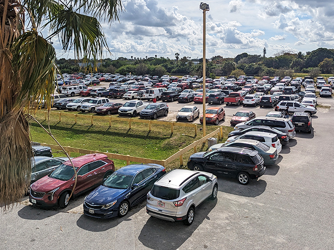 The Swap Shop parking lot at peak hours&mdash;a sea of vehicles that makes you wonder if everyone in South Florida decided to bargain hunt on the same day.