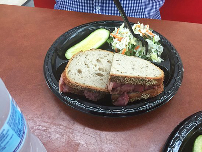 This pastrami sandwich could make a vegetarian question their life choices &ndash; gloriously overstuffed perfection.