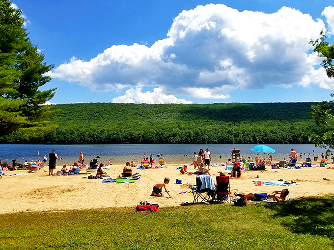 Summer in full swing – beach blankets, colorful umbrellas, and the collective sigh of people who've finally found their happy place.