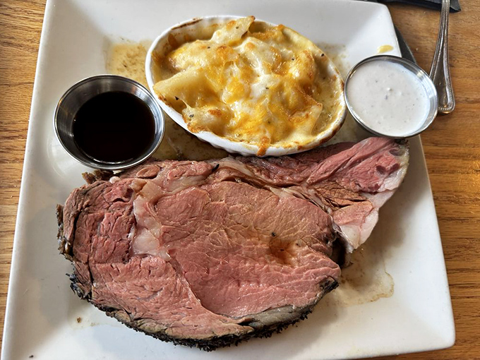 This isn't just prime rib; it's a masterclass in meat&mdash;perfectly pink, impossibly tender, with sides that know their supporting role.