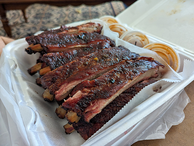 These ribs don't just fall off the bone&mdash;they practically leap into your mouth with smoky, tender enthusiasm.