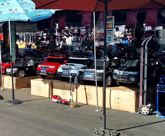 Tiny cars with big dreams. This vendor's collection of ride-on toys might just inspire the next generation of California car enthusiasts.