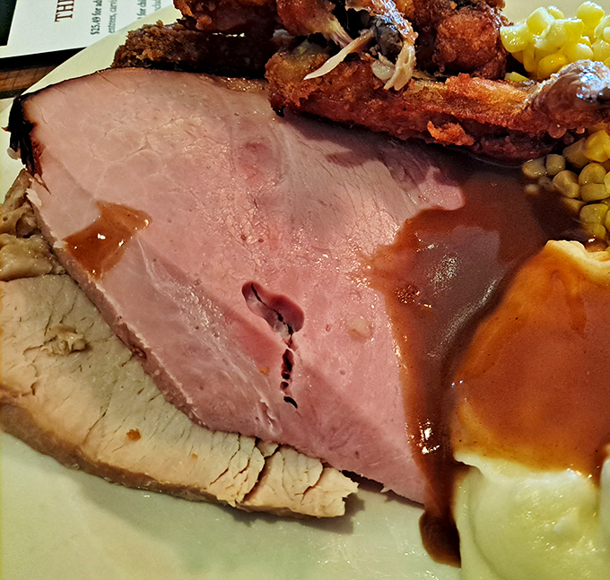 This isn't just roast beef; it's a pink-centered masterpiece that makes other versions seem like distant, less talented cousins. Gravy that deserves its own fan club.