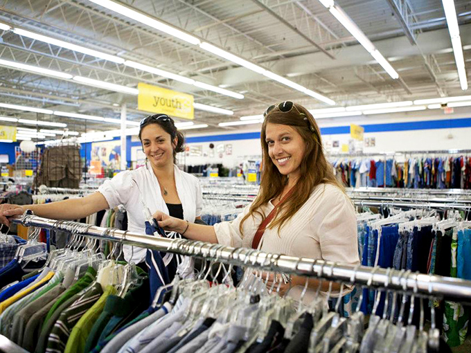 Thrifting is better with friends! These shoppers know the joy of the hunt is doubled when you have someone to celebrate your finds with.