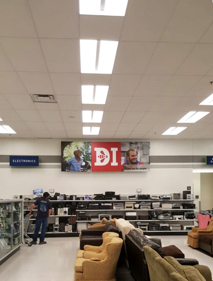 The electronics section: where yesterday's must-have gadgets await their second act. That stereo receiver might outlast your brand-new smartphone.