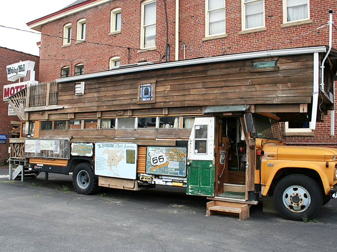 The Road Yacht isn't your average school bus&mdash;it's a rolling love letter to Route 66, transformed into a quirky mobile museum that Wes Anderson would approve of.