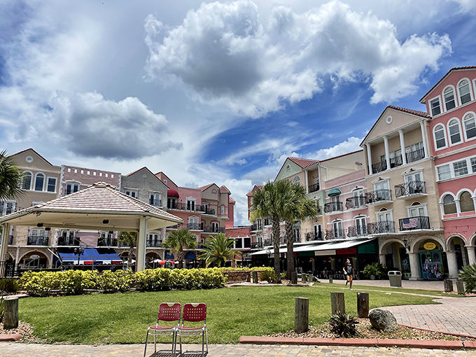 European Village's central plaza buzzes with activity – a little slice of Mediterranean charm where happy hour feels like a proper European affair.