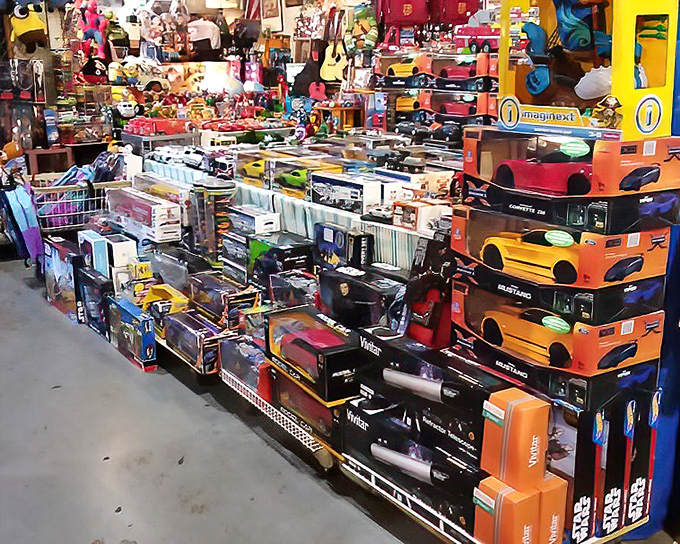 Treasure hunters sift through cardboard kingdoms of miscellany, where yesterday's tools become tomorrow's projects at prices that make your wallet breathe a sigh of relief.