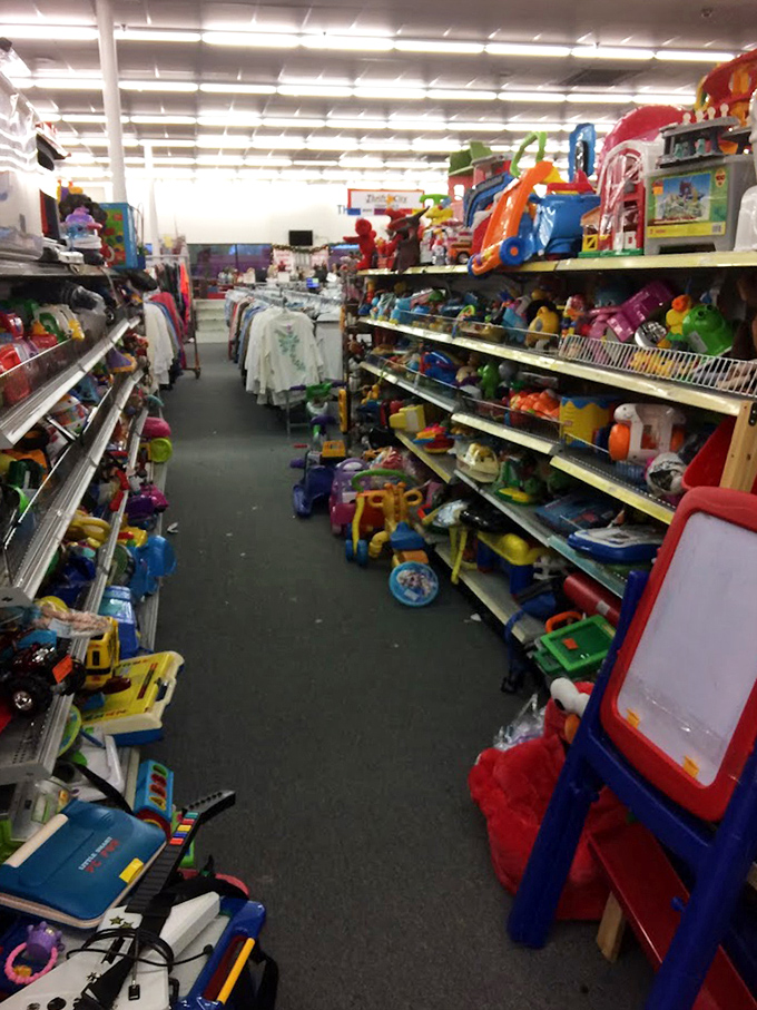 Colorful toys fill shelves with childhood memories and future adventures waiting to happen.