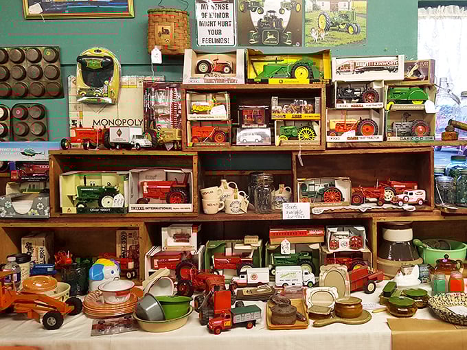 Toy tractors that never have to plow and miniature trucks that never make deliveries. This collection would make any farm kid's eyes widen with wonder.
