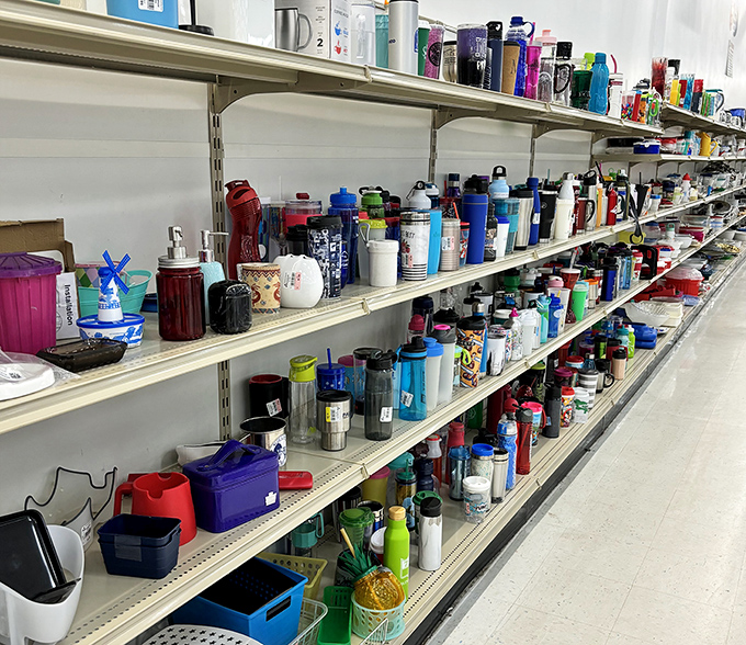 Enough water bottles and tumblers to hydrate a small army, or just your collection-obsessed neighbor who "needs" another one.