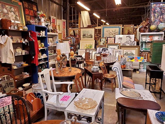 This booth is what happens when someone with excellent taste inherits four grandmothers' worth of china and collectibles.