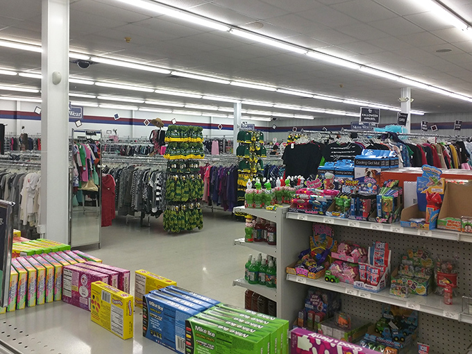 Seasonal toys and children's items stand ready for new adventures. Remember when toys didn't need batteries and imagination was the only power source required?