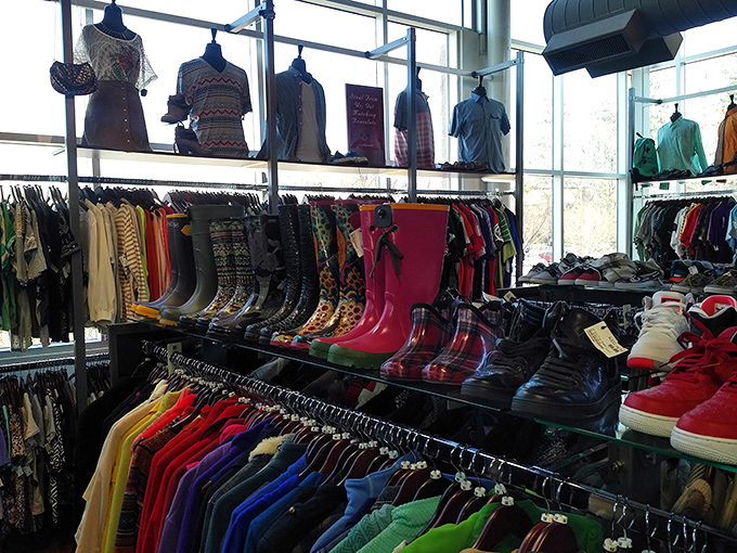 The men's section proves secondhand shopping isn't just a women's sport. These threads have stories to tell and deals to make.