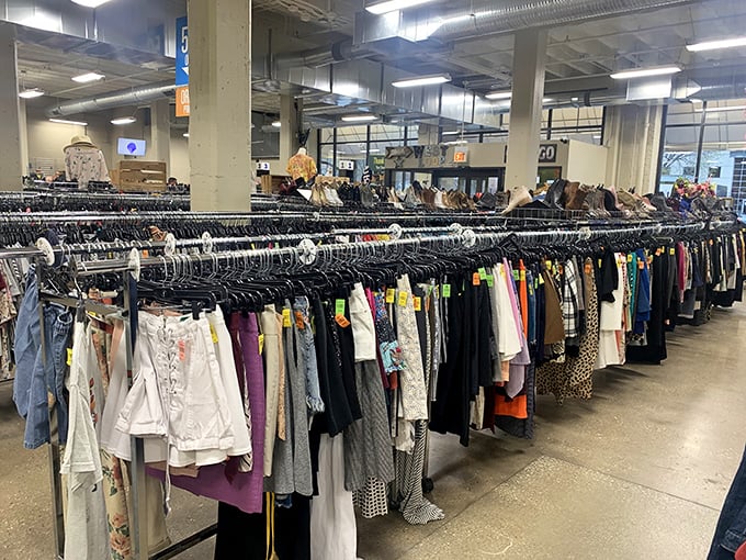 Like archaeological layers revealing fashion history, these clothing racks tell stories of trends come and gone&mdash;and ready for revival.