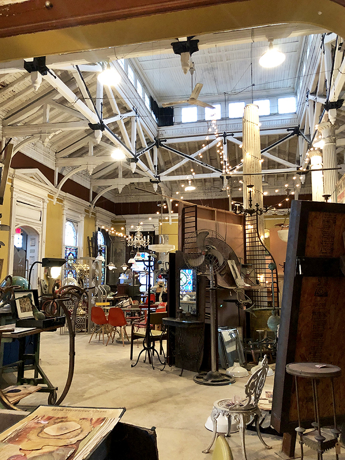 Architectural salvation at its finest. Where else can you shop beneath century-old beams while contemplating which doorknob might change your life?
