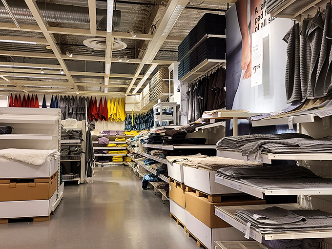 IKEA's organized chaos welcomes you with Swedish efficiency and that familiar furniture store maze magic.