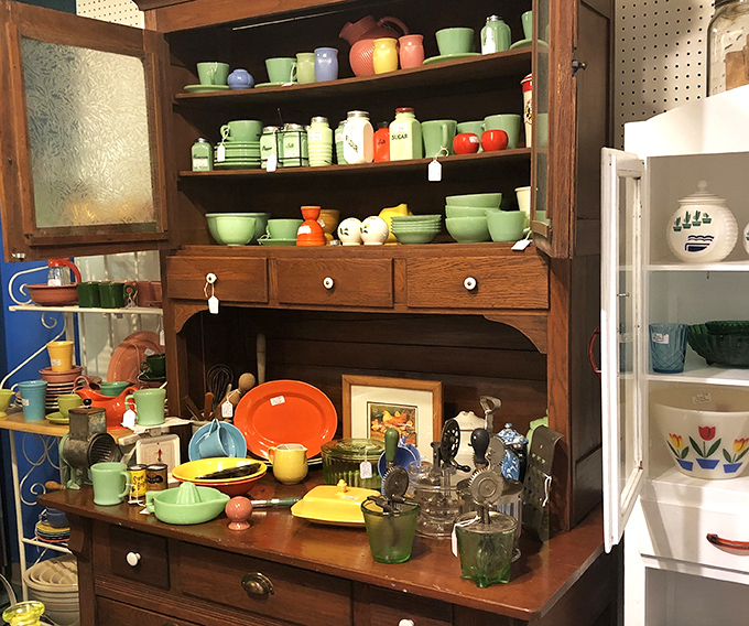 Jadeite heaven! This mid-century kitchenware collection would make your grandmother swoon and your hipster nephew immediately start planning a visit.