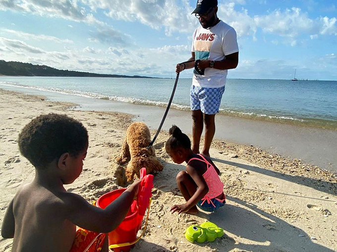Family beach day perfection. Where sandcastles are temporary, but the "remember when Dad fell asleep and got sunburned?" stories are forever.